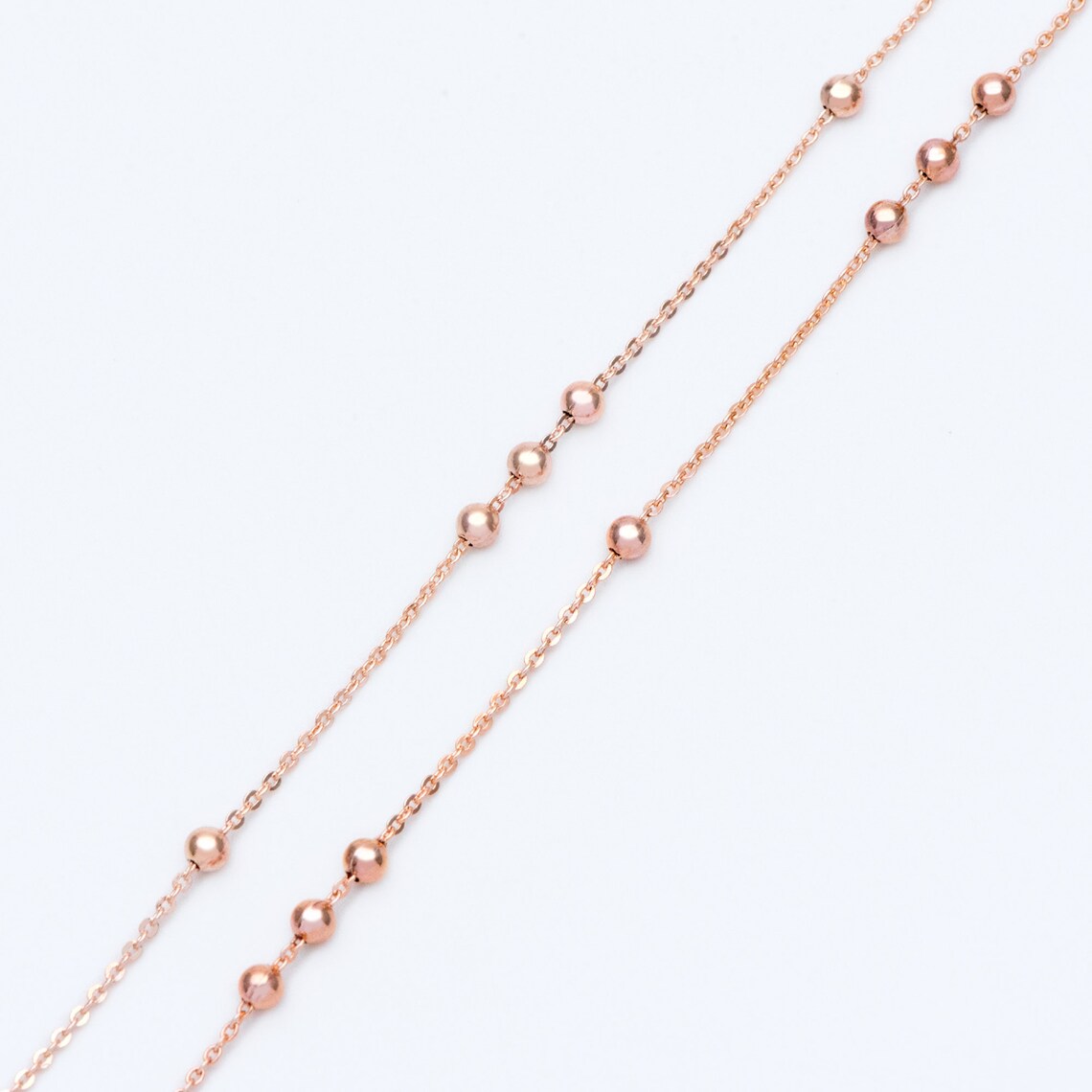 Gold/ Silver/ Rose Gold Beaded Chains 1.3mm Chain with 3mm | Etsy