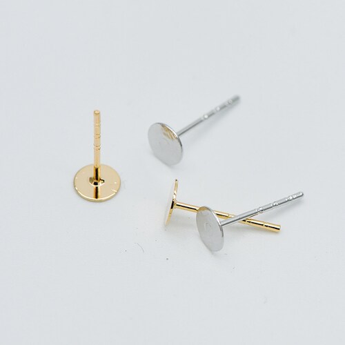 20pcs Gold Flat Ear Posts 18K Real Gold Plated Brass Stud - Etsy