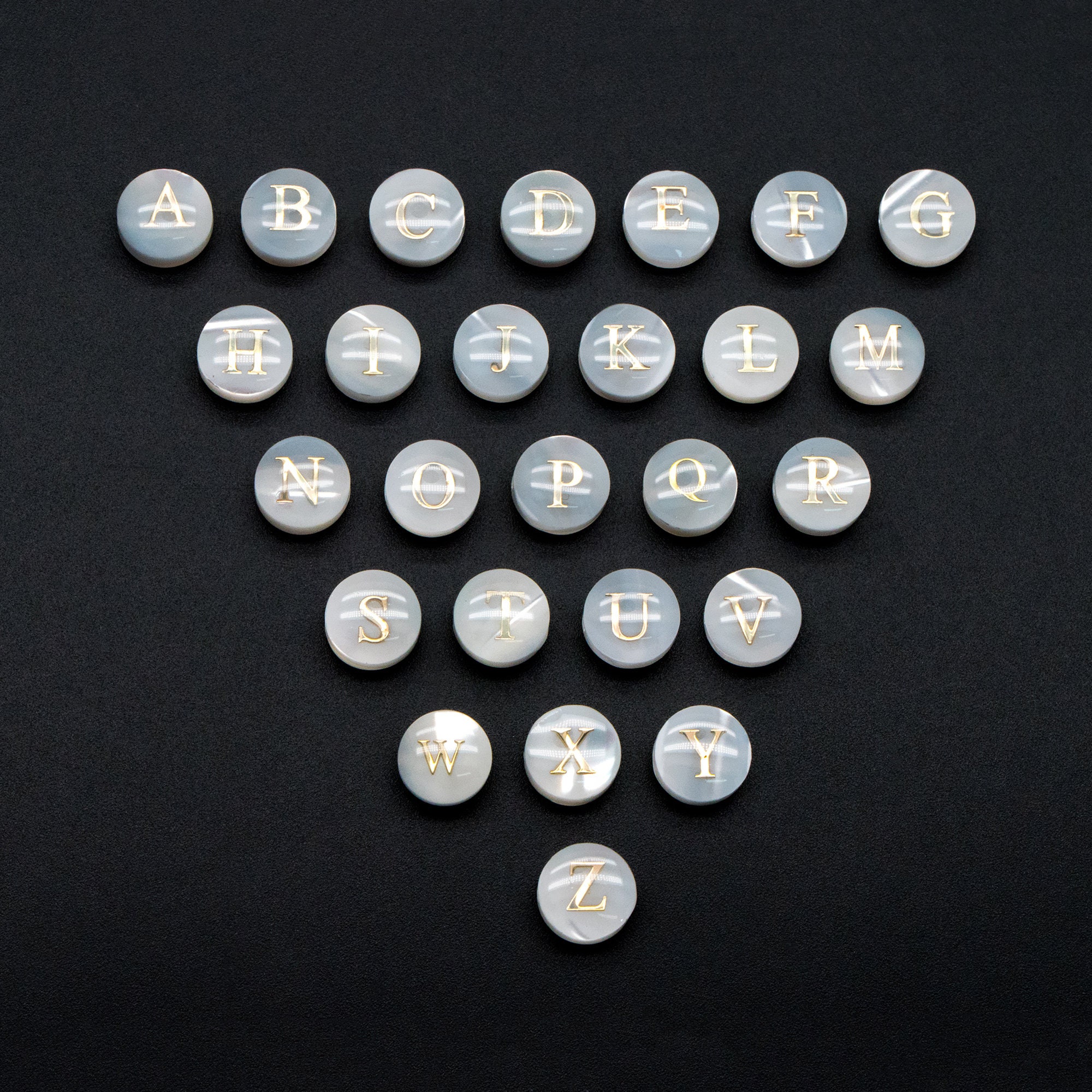 8mm Shell Alphabet Beads, English Letter Beads, Round Coin Letter ...