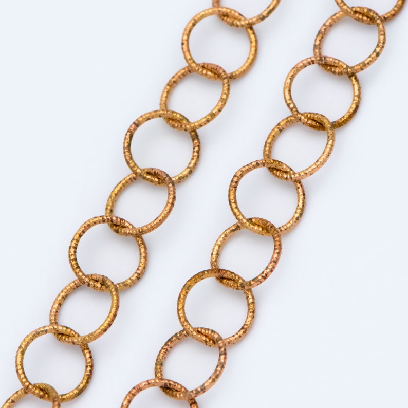 Raw Brass Round Cable Chain 7mm Unplated Copper Link Chains - Etsy