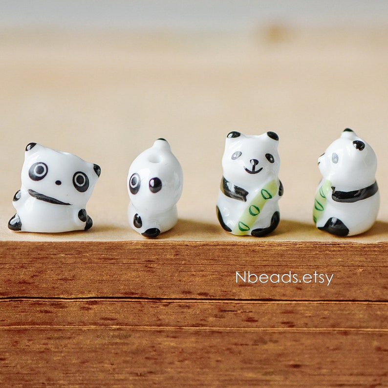 10pcs Ceramic Panda Beads Kawaii Porcelain Panda Lovely - Etsy