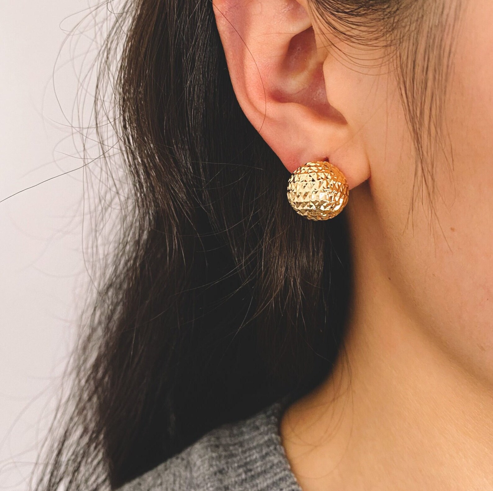 4pcs Gold Ball Ear Posts 14mm Real Gold Plated Brass Round - Etsy