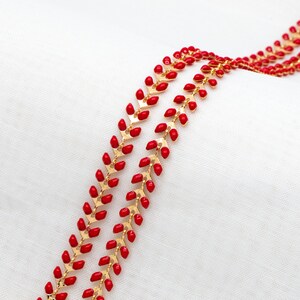 Gold Plated Brass Enamel Chevron Chain 6.3mm, Herringbone Flat Arrow ...