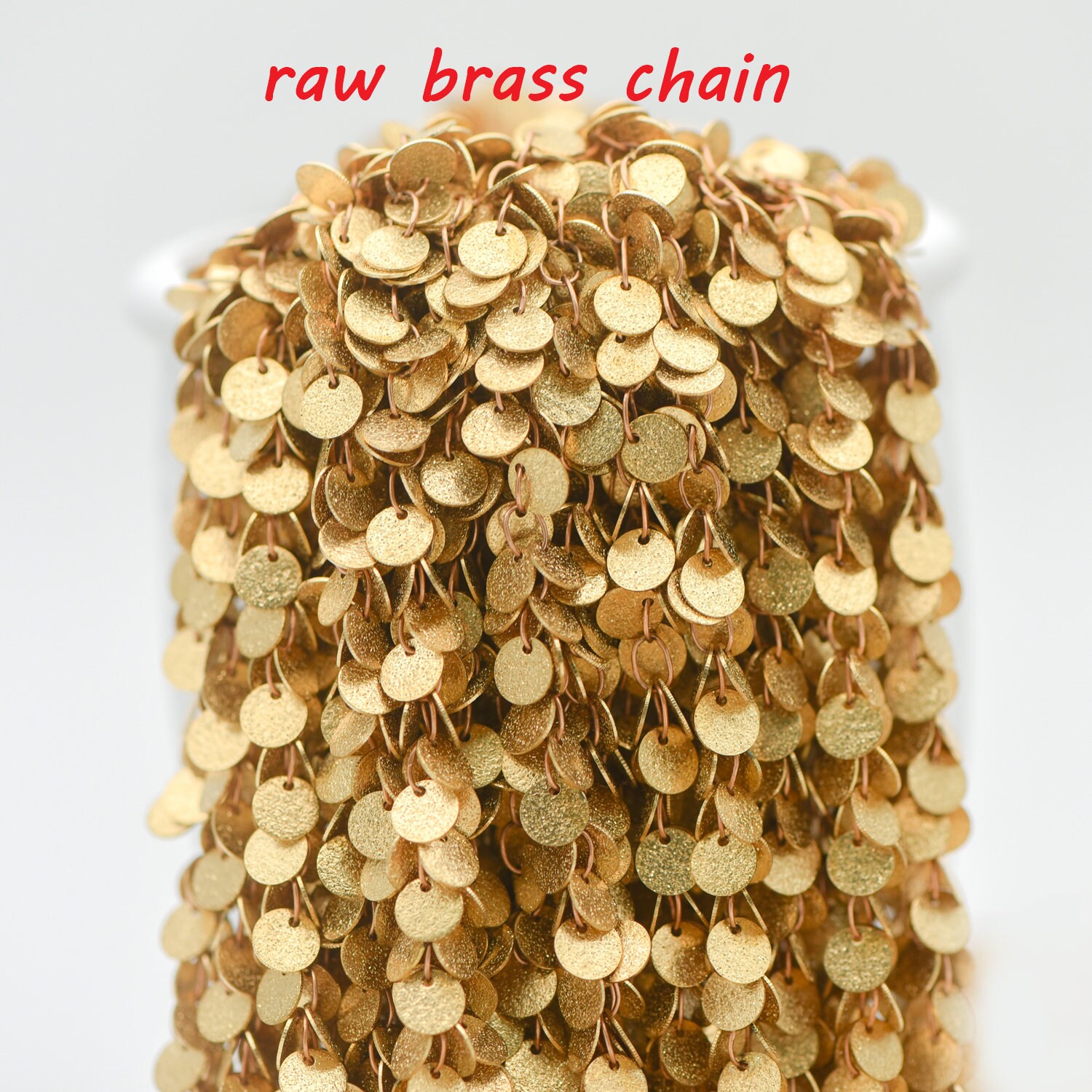 Raw Brass Disc Chain Unplated Chain With Round Disks 6mm - Etsy
