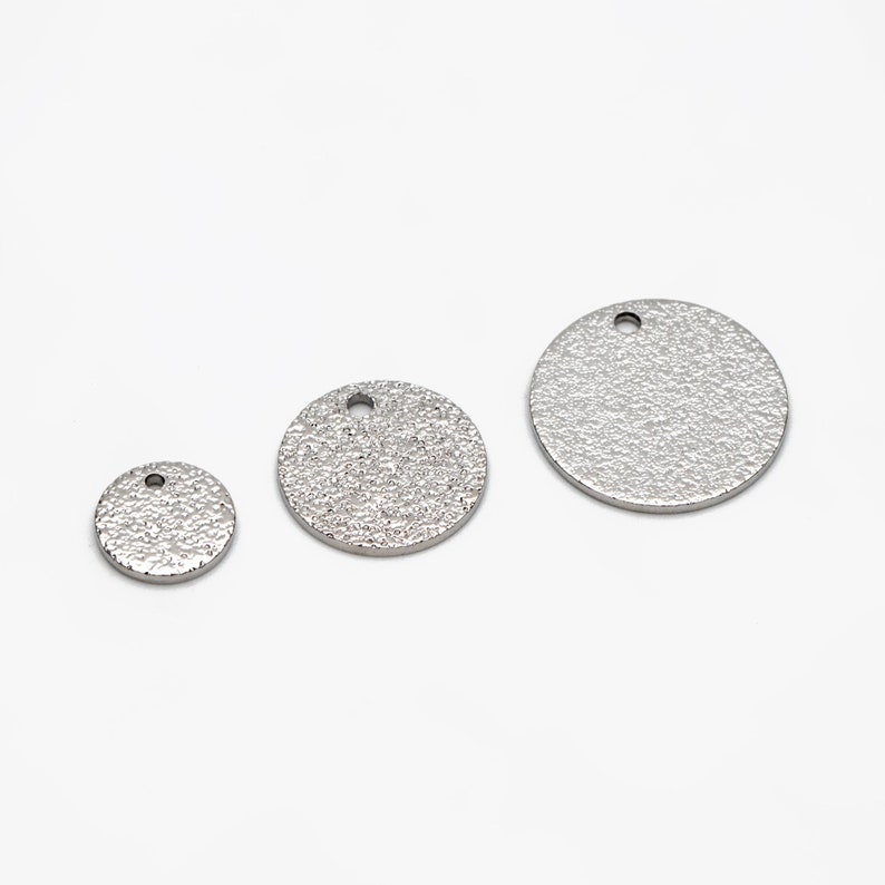 10pcs Gold/ Silver Tone Round Disc Charms 8/ 12/ 15mm, Gold/ Rhodium ...