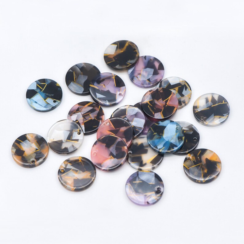 20pcs Tortoise Shell Acetate Round Disc Pendants 20mm Acrylic - Etsy