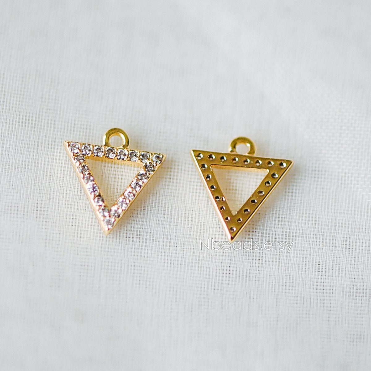 4pcs Micro Pave Gold Triangle Charms 10mm Cubic Zirconia | Etsy