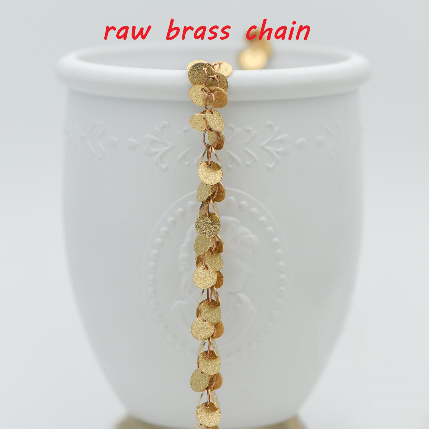 Raw Brass Disc Chain Unplated Chain With Round Disks 6mm - Etsy