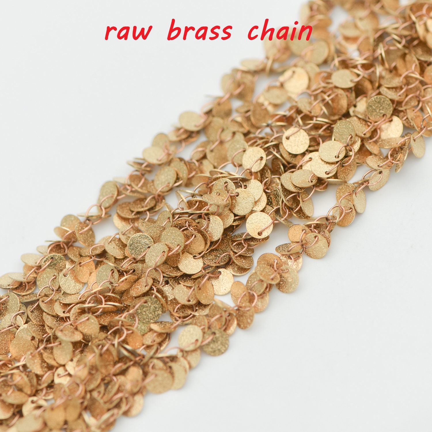 Raw Brass Disc Chain Unplated Chain With Round Disks 6mm - Etsy