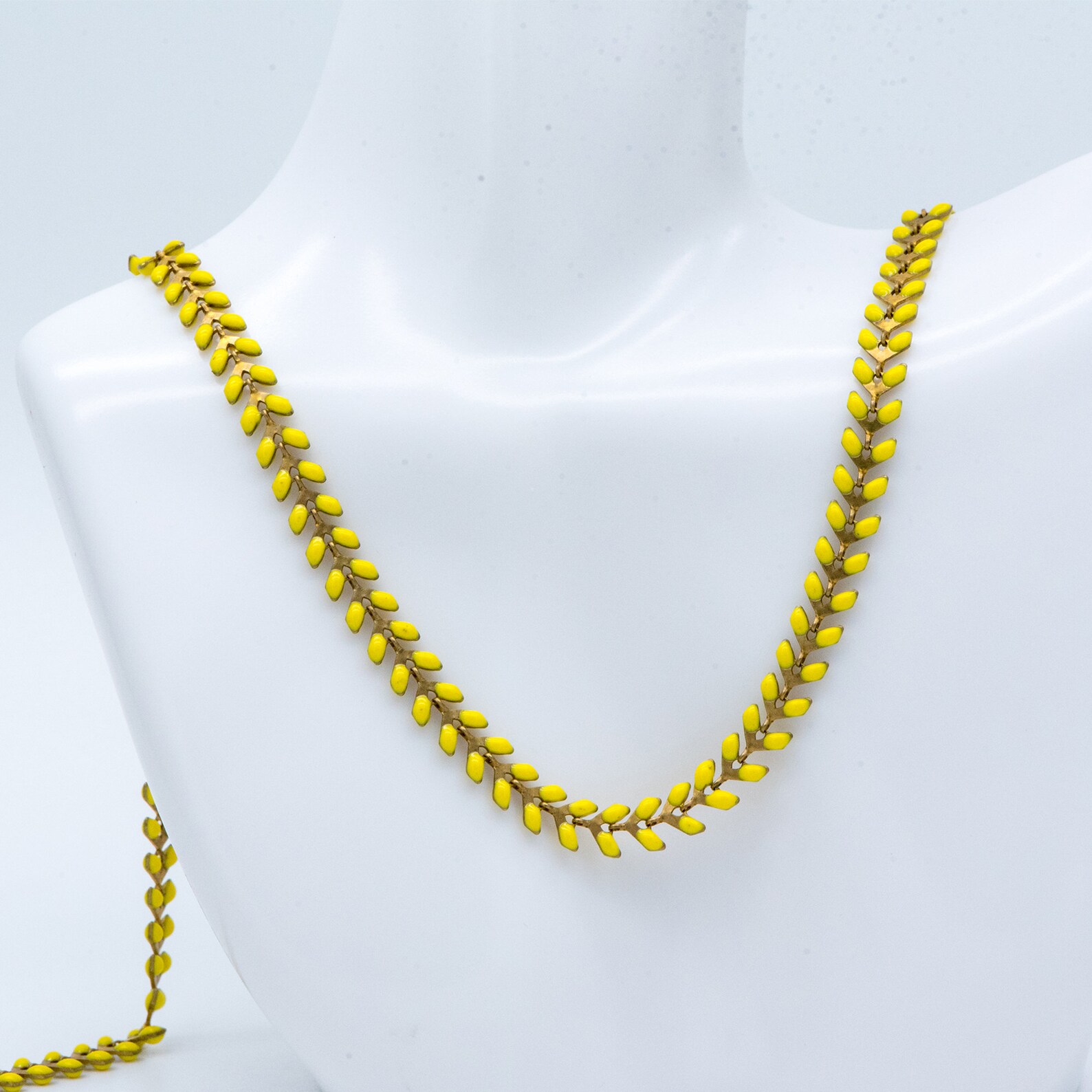 Yellow Enamel Brass Arrow Chain 6mm Flat Chevron Chain - Etsy