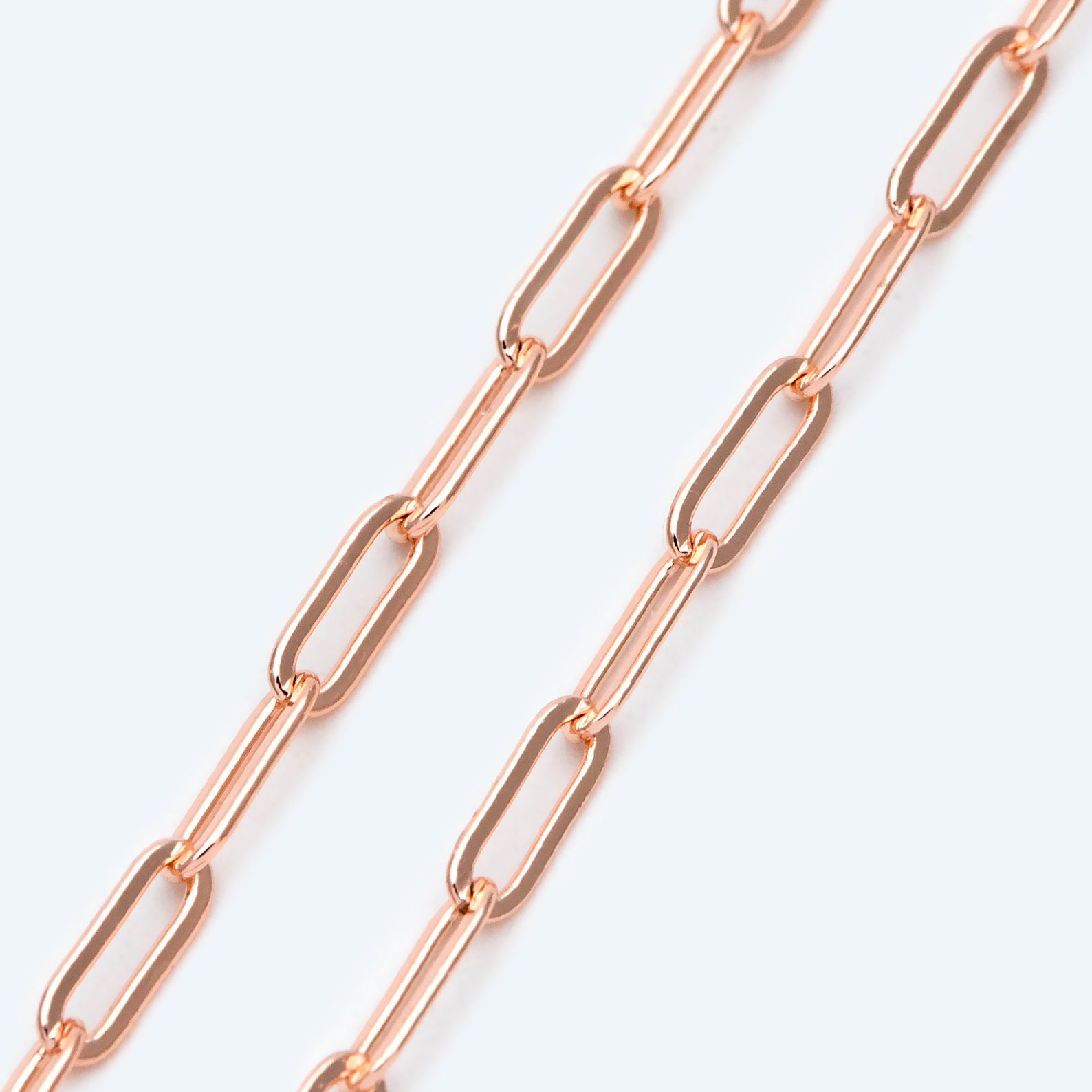 Rose Gold Long Cable Chain Brass Chain Oval Link Size - Etsy
