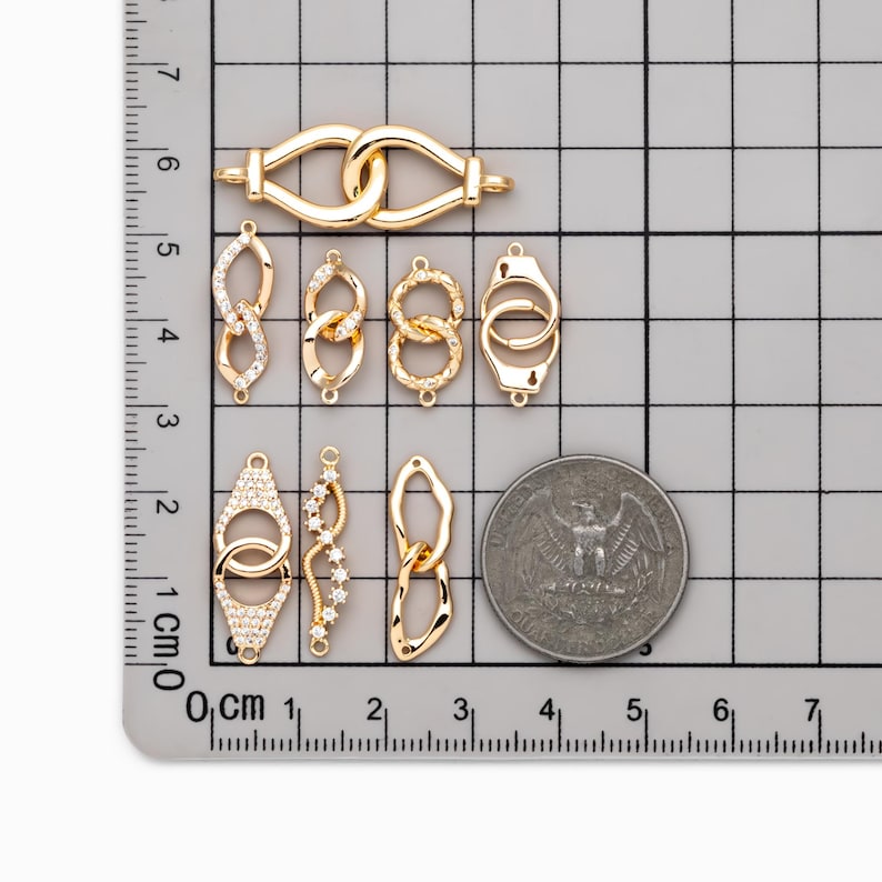 4pcs Gold Chain Connector Links, Bracelet Connector, Earring Findings ...