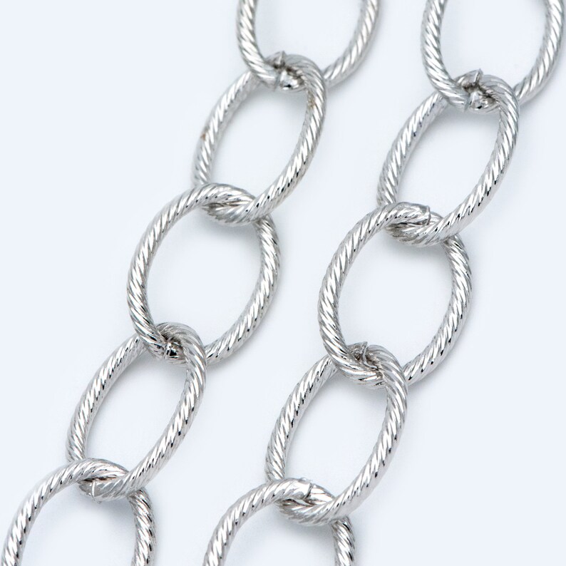 Silver Tone Large Cable Chains Oval Link 15x20mm White K - Etsy