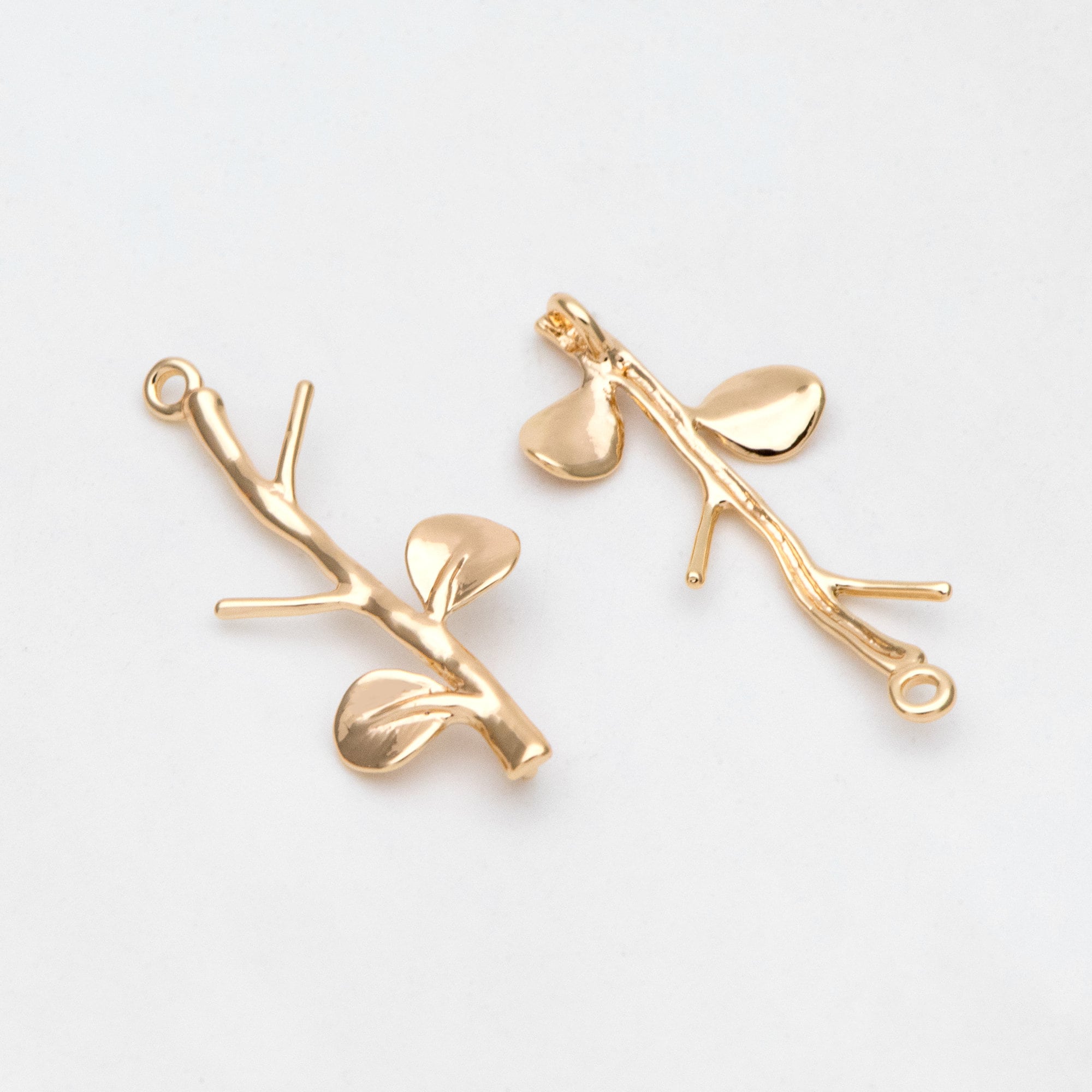 10pcs Gold Leaf Charm Connectors 25x10mm Real Gold Plated - Etsy