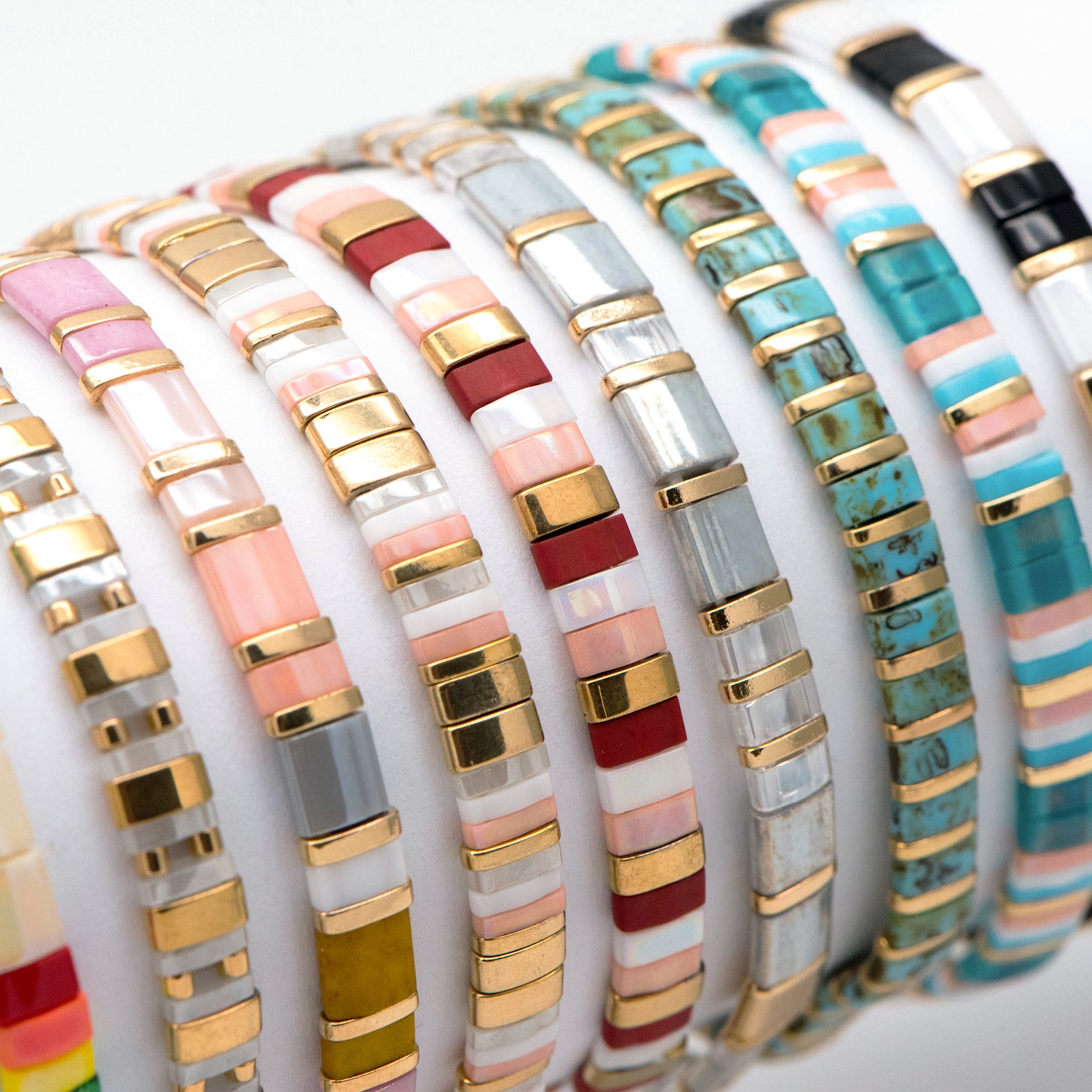 Tile Tila Bracelet Crystal Beaded Bracelets Rainbow Glass - Etsy