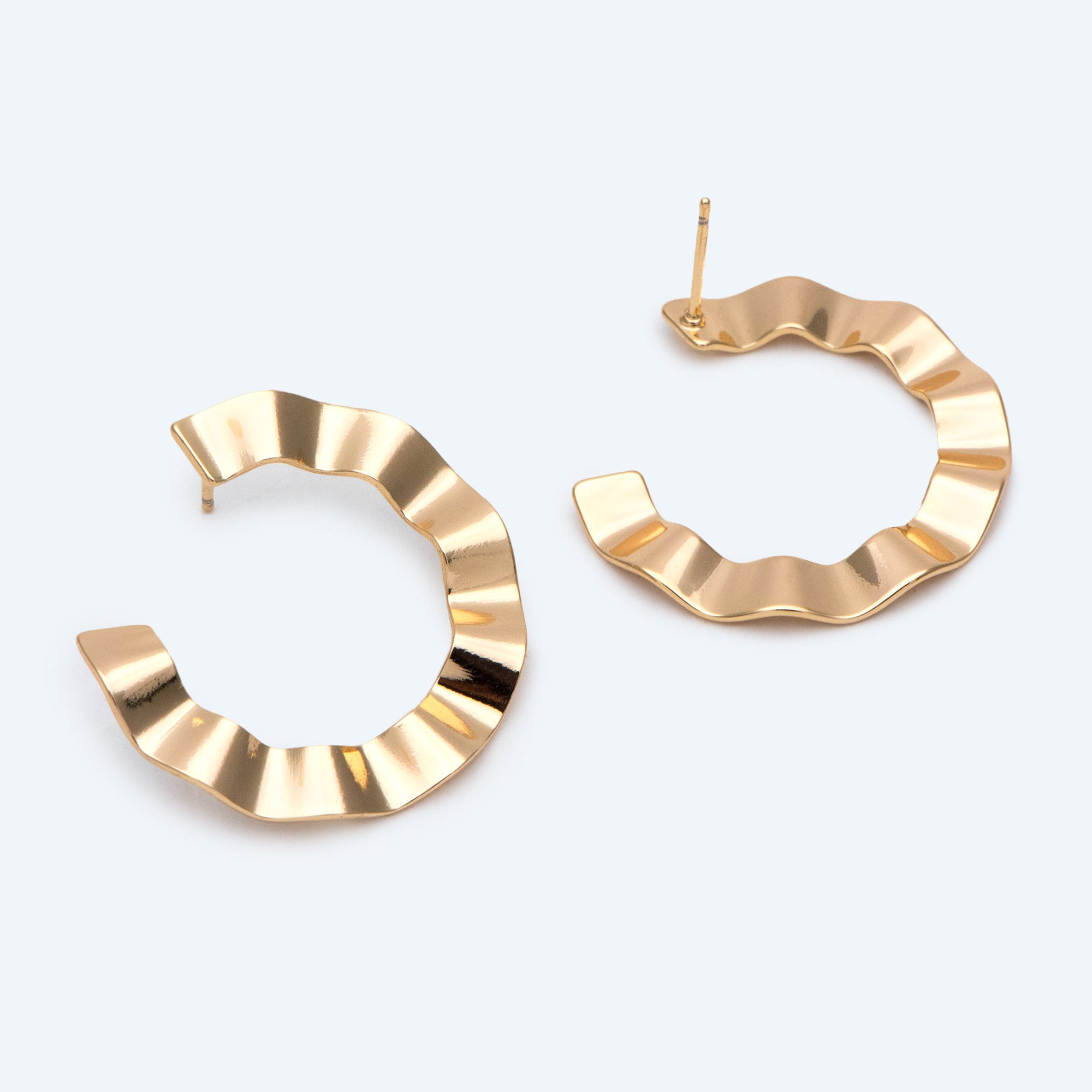 4pcs Gold Wave Circle Earrings, C Shape Earring Stud, Minimalist ...