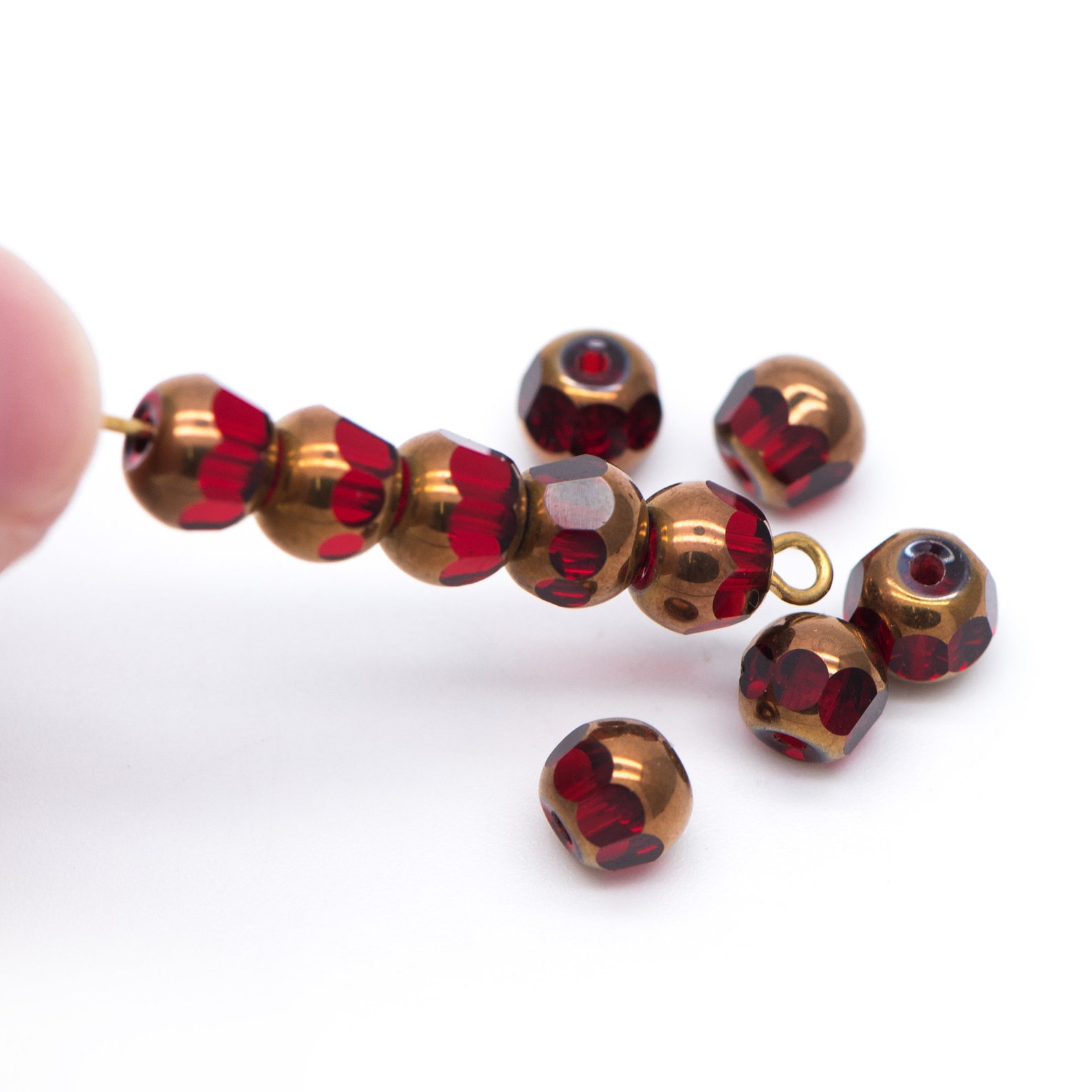 Faceted Round Glass Beads 6mm Metallic Brass Multi Colors - Etsy