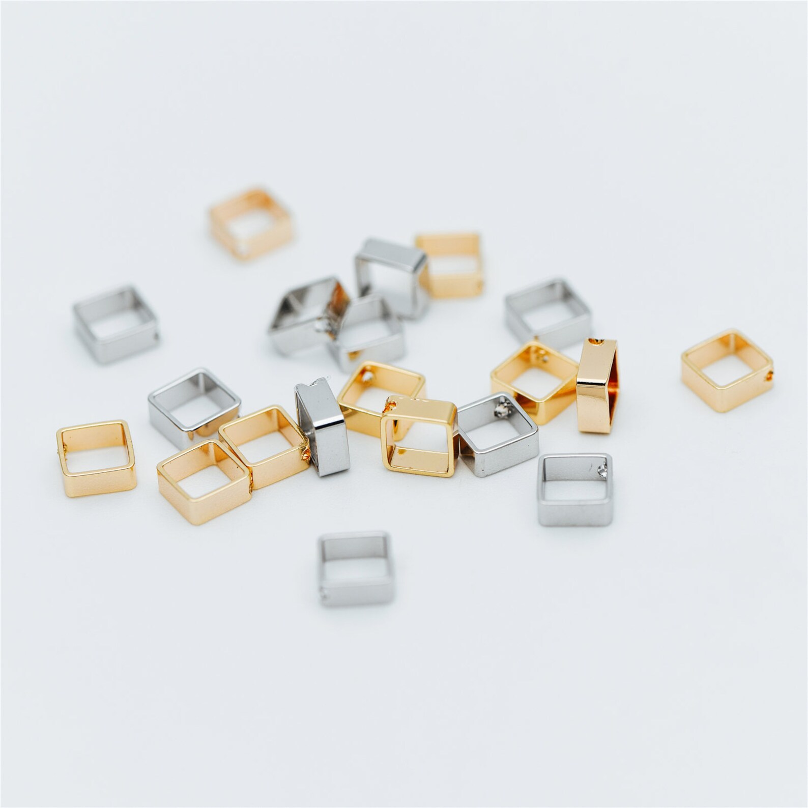 10pcs Gold/ Silver Tone Square Link Charms 6mm Gold/ Rhodium - Etsy