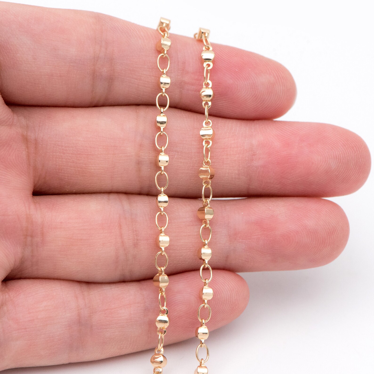 Gold Plated Brass Link Chains 2.8mm Floral Specialty Chains - Etsy