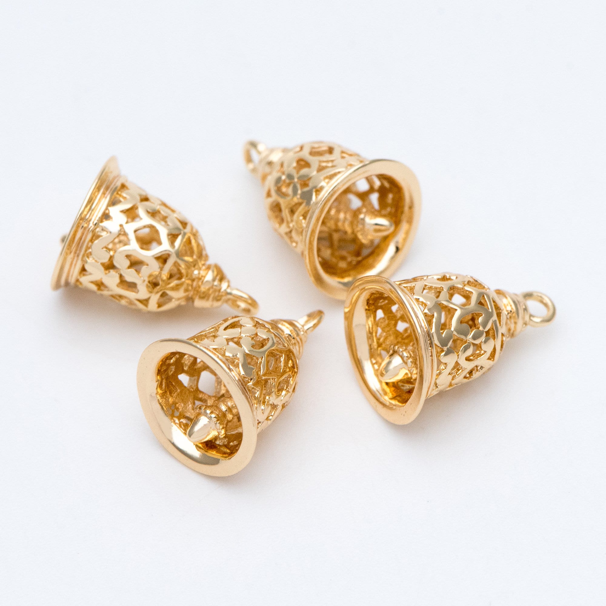 10pcs Gold Jingle Bell Charms 18K Gold plated Brass Bell | Etsy