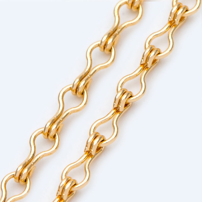 Gold Link Chains 3.5mm Real 18K Gold Plated Brass Quality - Etsy