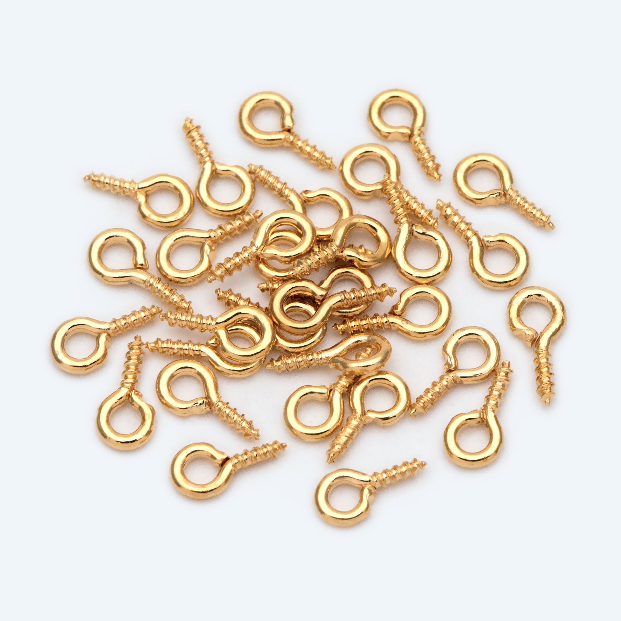 20pcs Gold/ Silver Screw Eye Bails, Eyelet Screws, Eye Pin, Hooks Bails ...