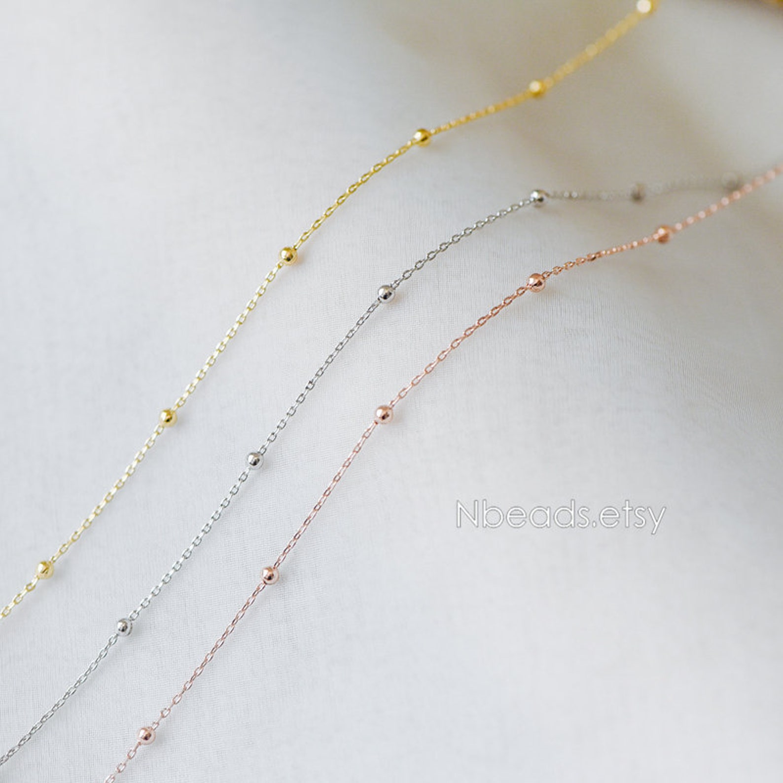 Gold/ Silver/ Rose Gold Satellite Chains 1.1mm Chain With - Etsy