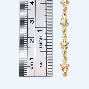 Gold Star Chain, 18K Real Gold Plated Brass Chain, Quality Chain for ...