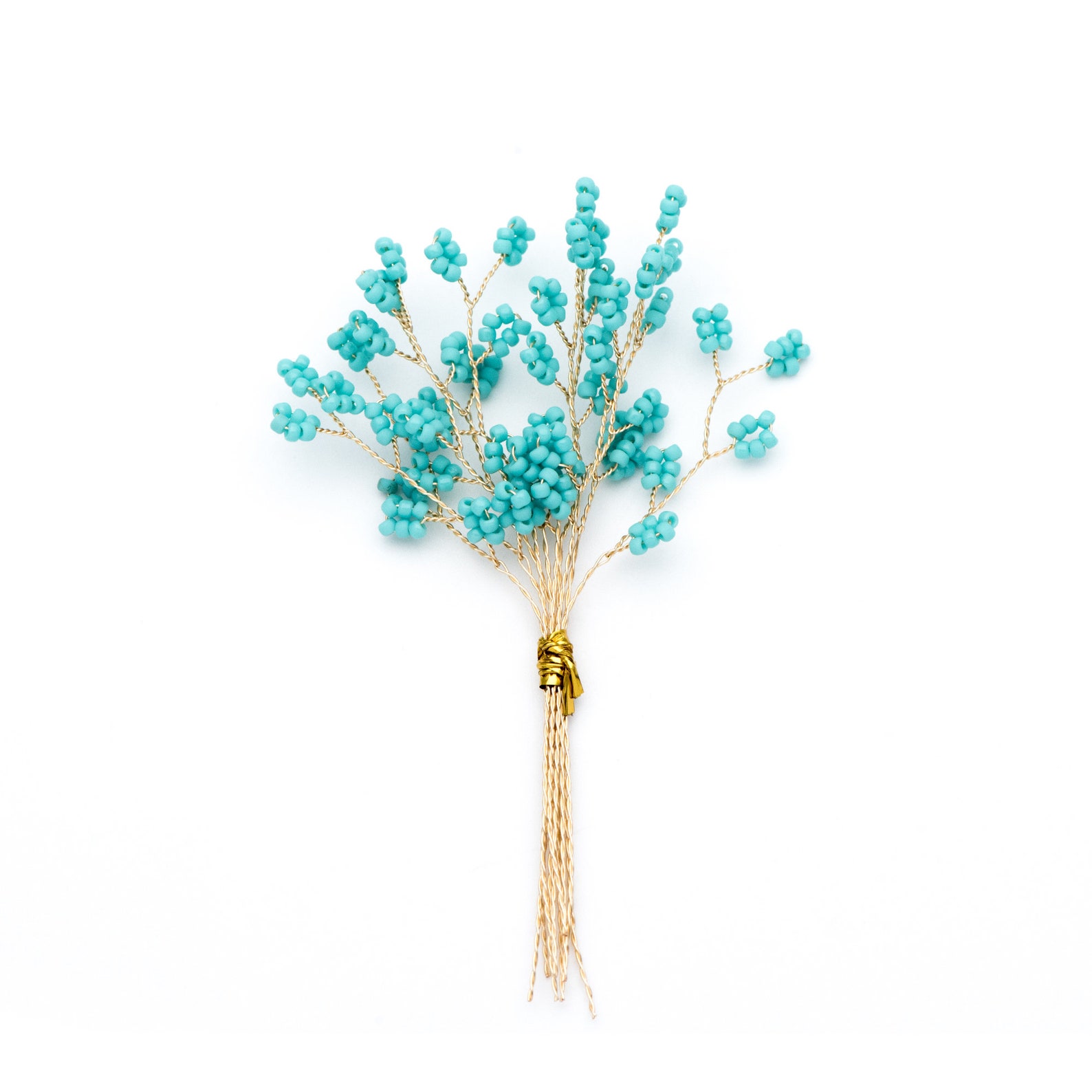 10pcs Beaded Leaf Sprigs on Gold Wire Flower Tassel Hair - Etsy