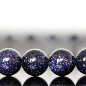 Smooth Round Blue Sand Natural Stone Beads 3/4/6/8/10/12mm Multi-size ...