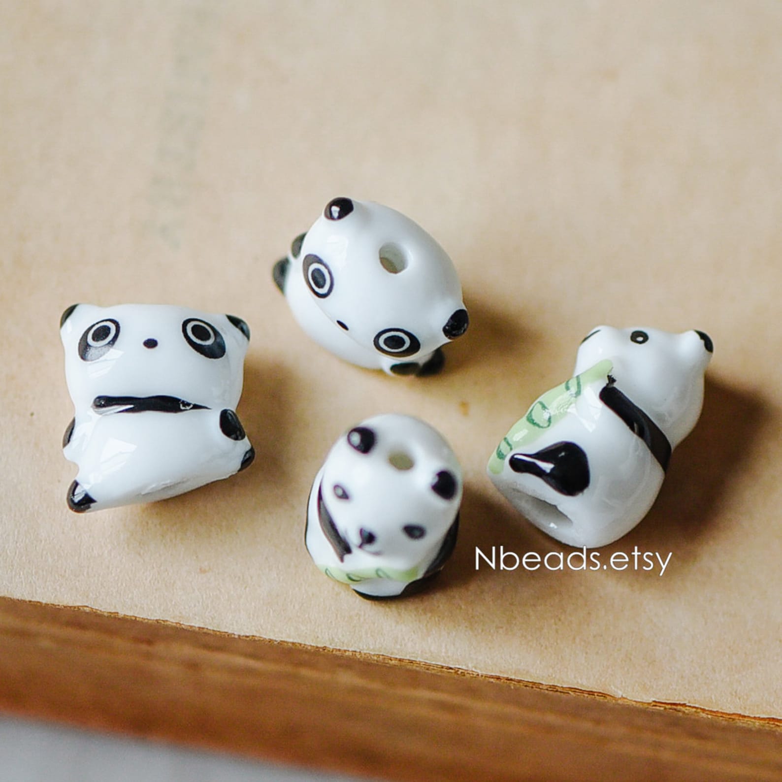 10pcs Ceramic Panda Beads Kawaii Porcelain Panda Lovely - Etsy