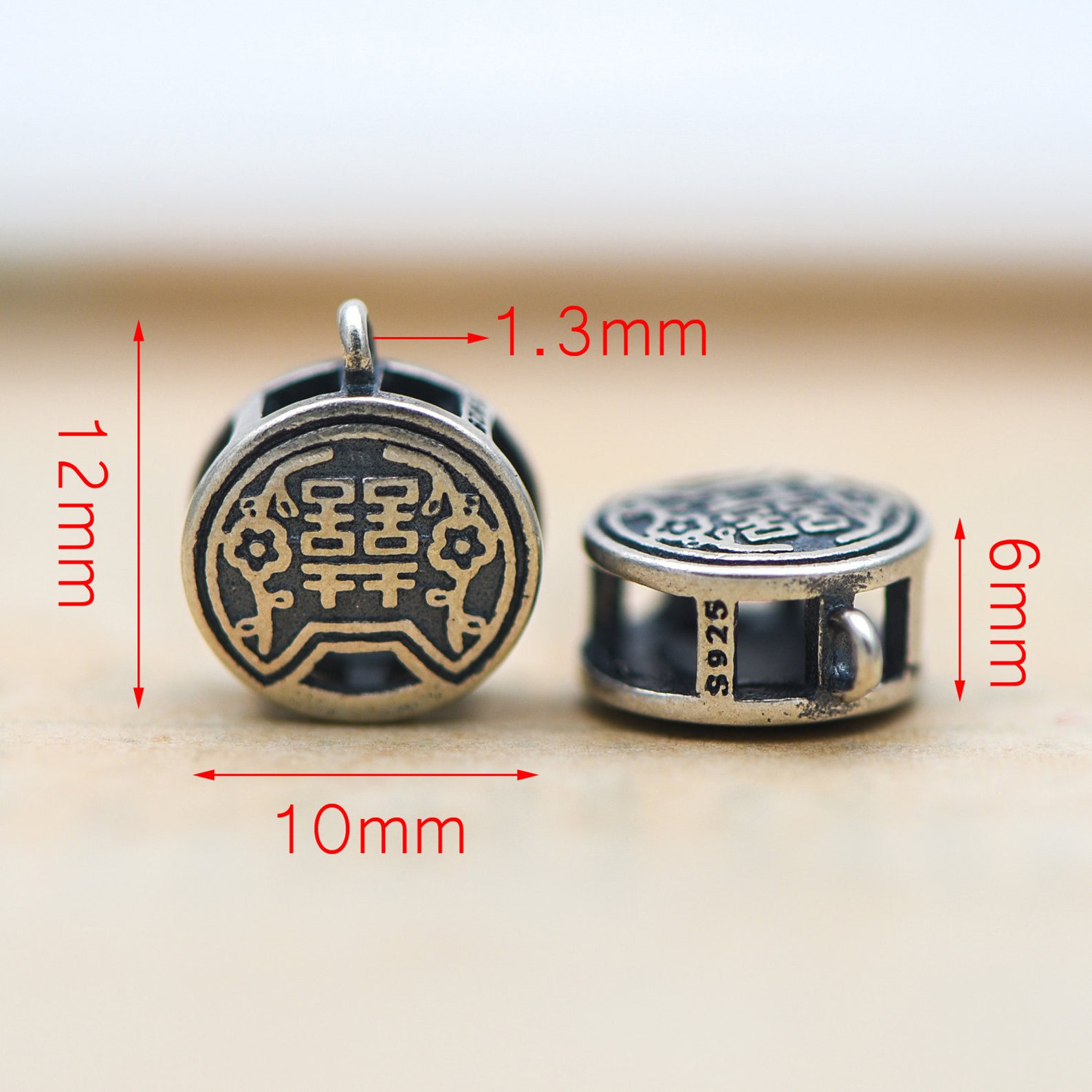 4pcs Bali 925 Sterling Silver Charm Connectors 10x12mm - Etsy