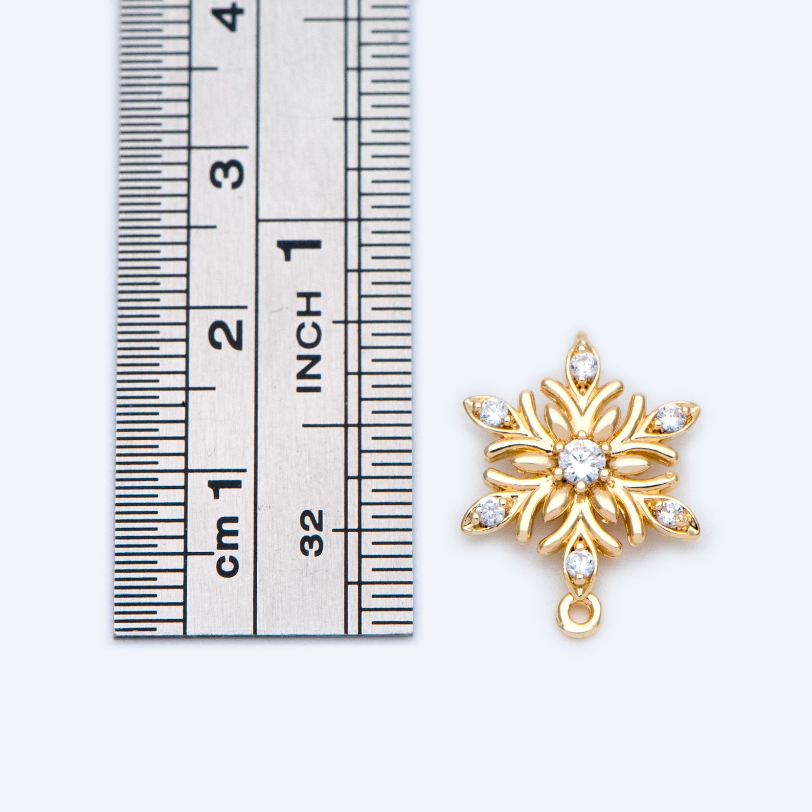 10pcs CZ Pave Gold Snowflake Connectors 18x13.5mm Rhinestone - Etsy