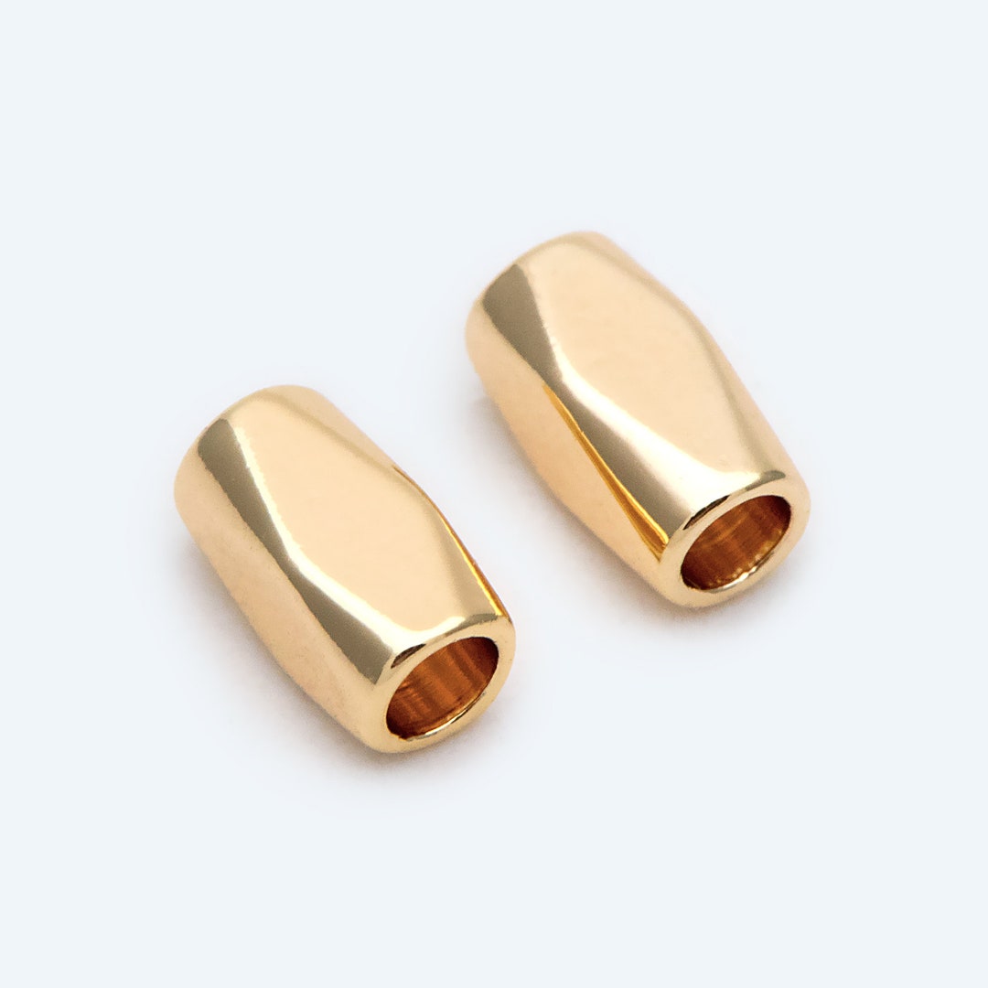 20pcs Gold Tube Beads 6x3mm, 18K Gold Plated Brass, Tube Spacer Beads ...