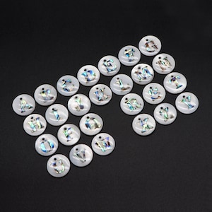 Abalone Shell Alphabet Charms, English Letter Beads, Round Disc Coin ...