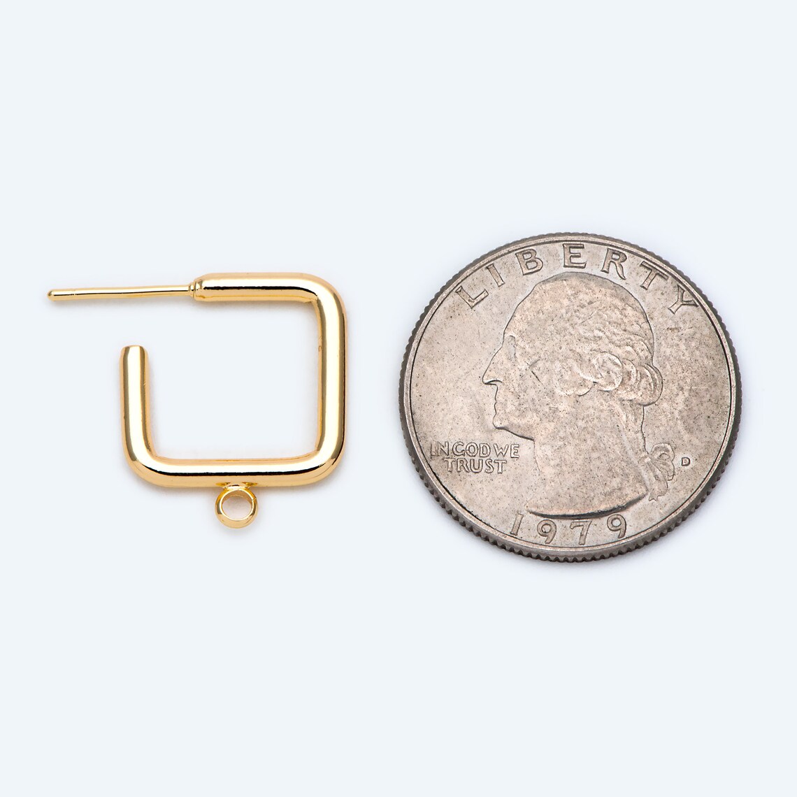 10pcs Gold Square Ear Posts 19x21mm 18K Real Gold Plated | Etsy