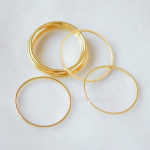 10pcs Gold Round Link Charms 10/ 12/ 18/ 20/ 25/ 30/ 35/50mm, 18K Gold ...