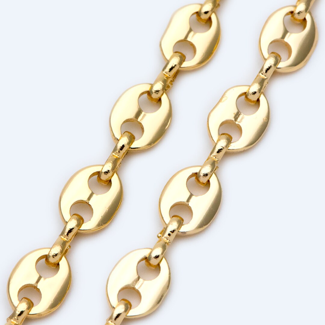 Mariner Link Chain, 8x11mm Oval Coin Chain, Thick Disk Chain, Necklace ...