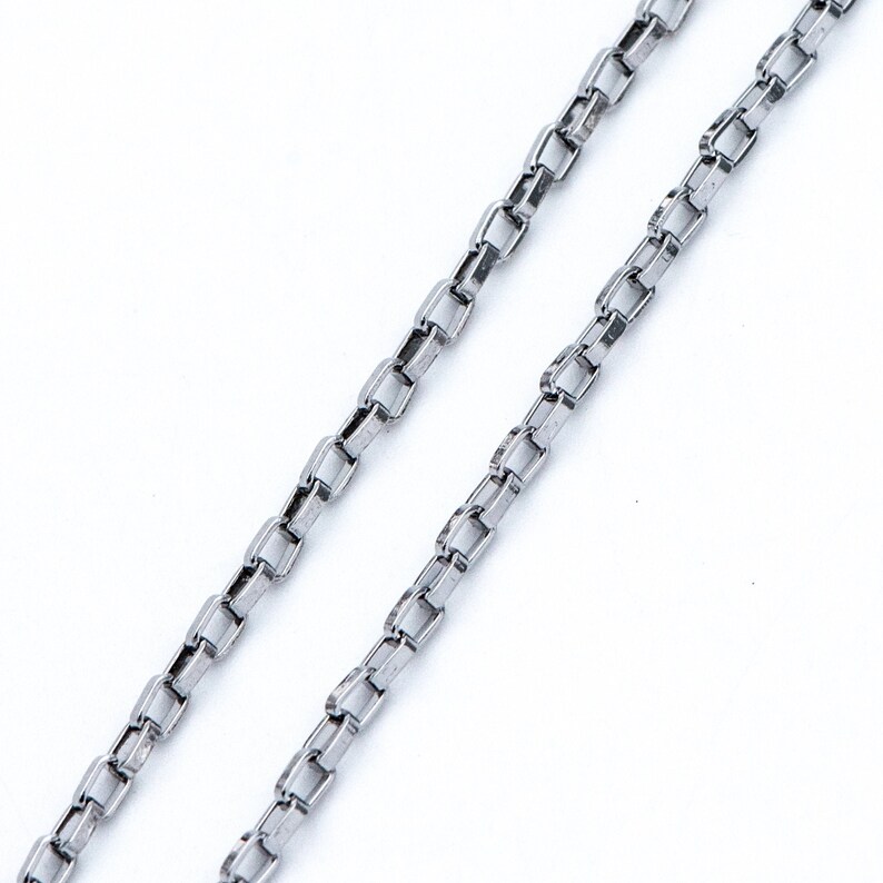 Stainless Steel Box Chain 1.8mm Silver tone Square Linked | Etsy