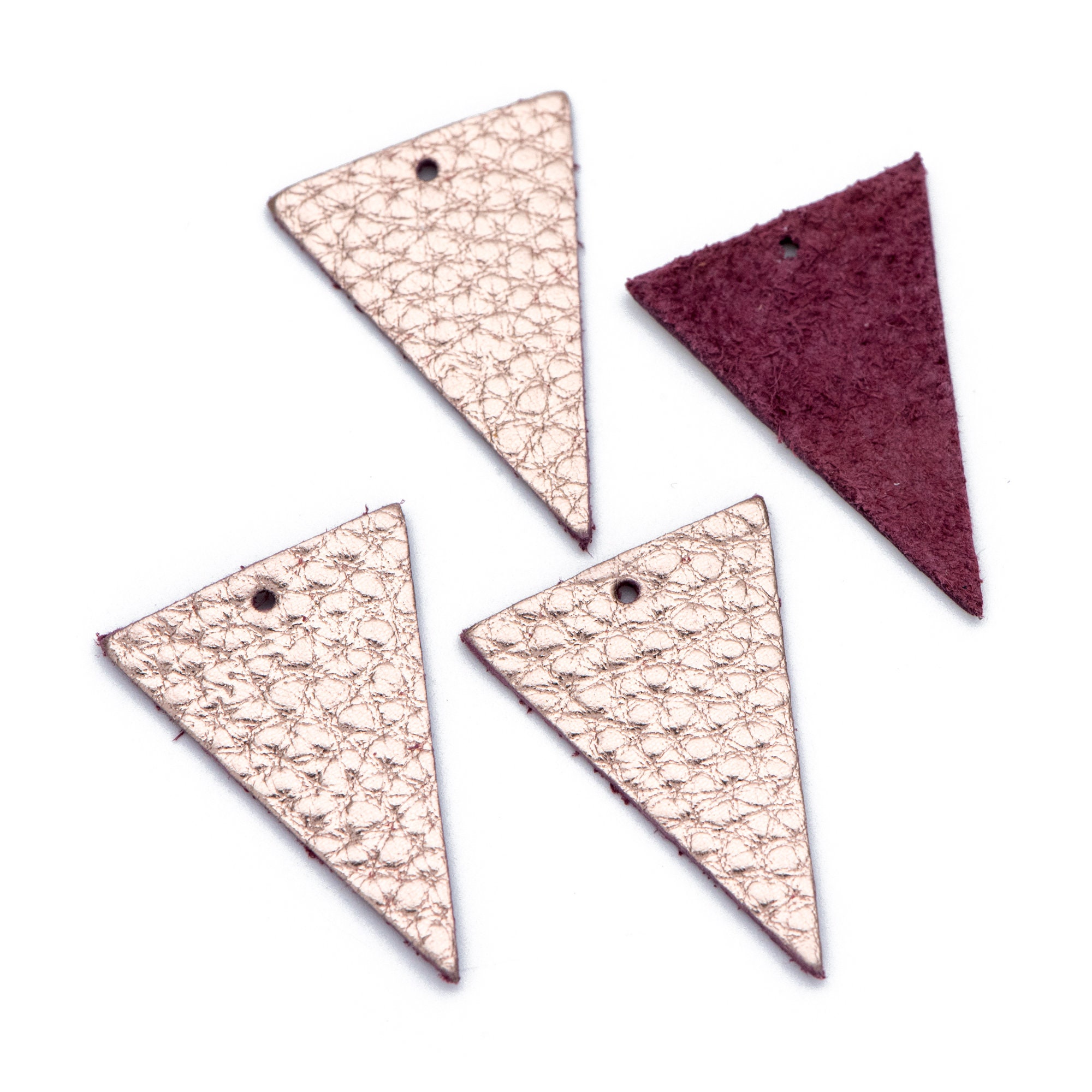 10pcs Triangle Leather Charms 35mm Genuine Leather Geometric - Etsy UK