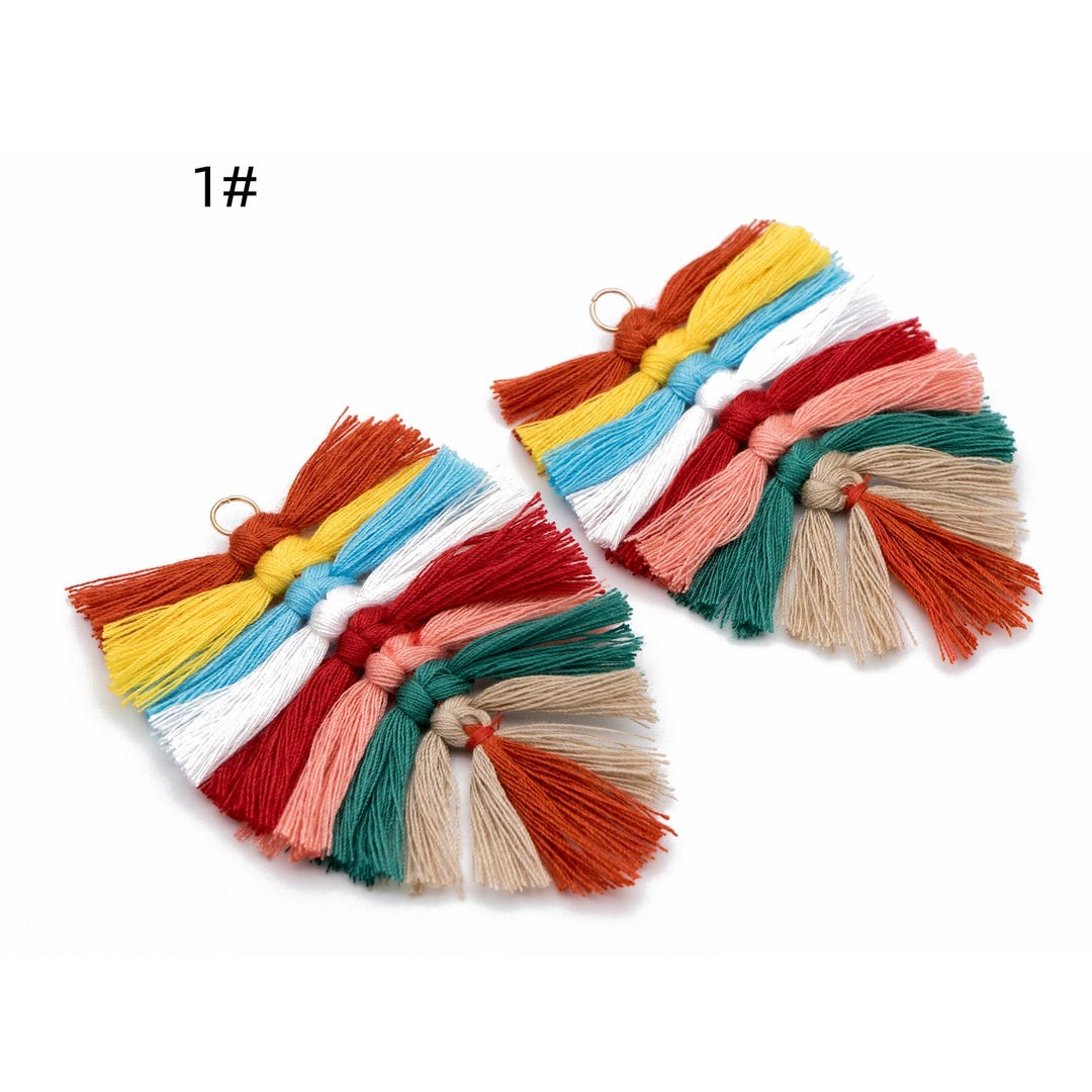 4pcs Tiered Cotton Tassels 100mm, 10 Layers Large Tassel Charms, Tassel ...