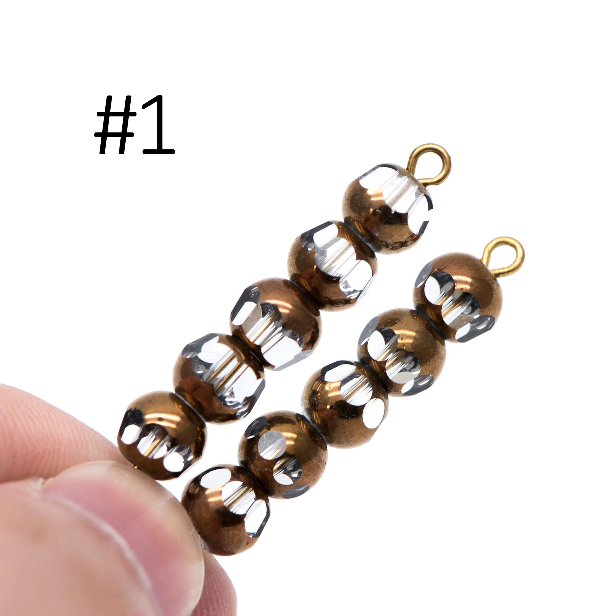 Faceted Round Glass Beads 6mm, Metallic Brass Multi Colors, (GM-017 ...