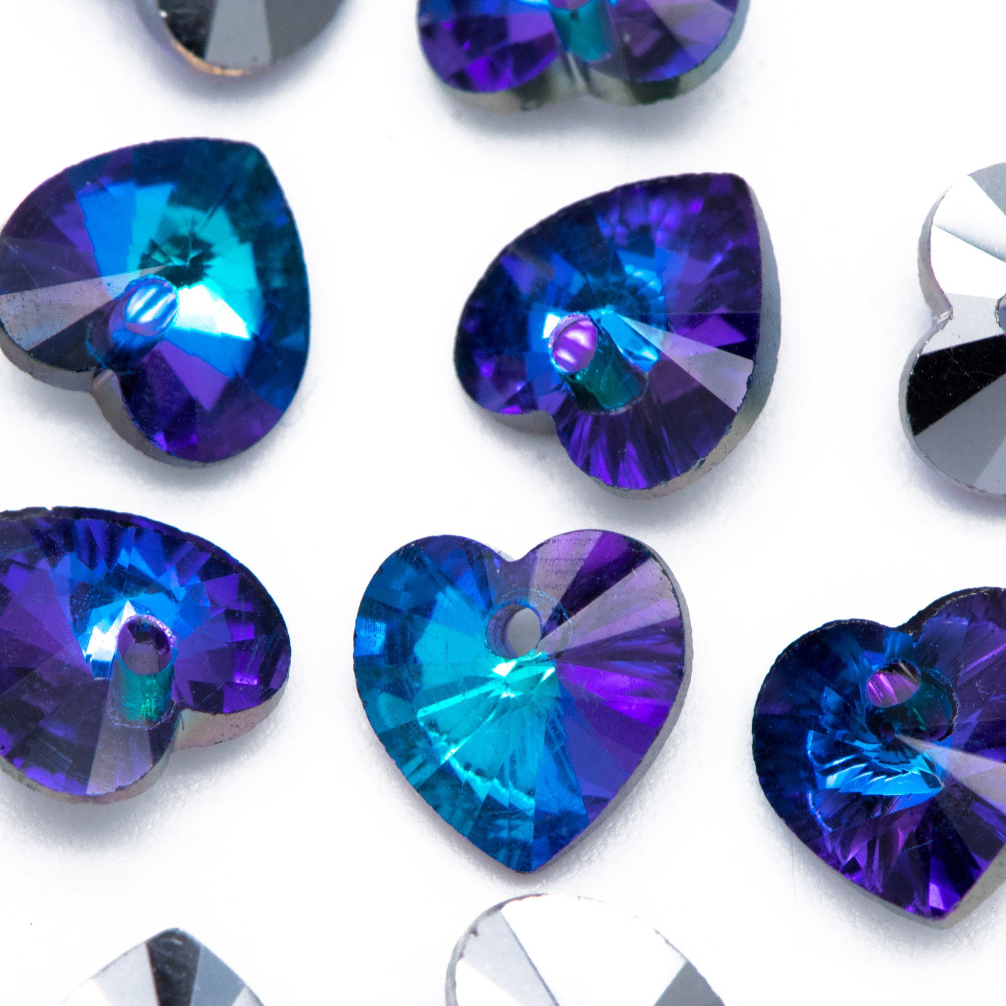 20pcs Crystal Faceted Heart Beads 8mm Sparkly Glass Heart | Etsy