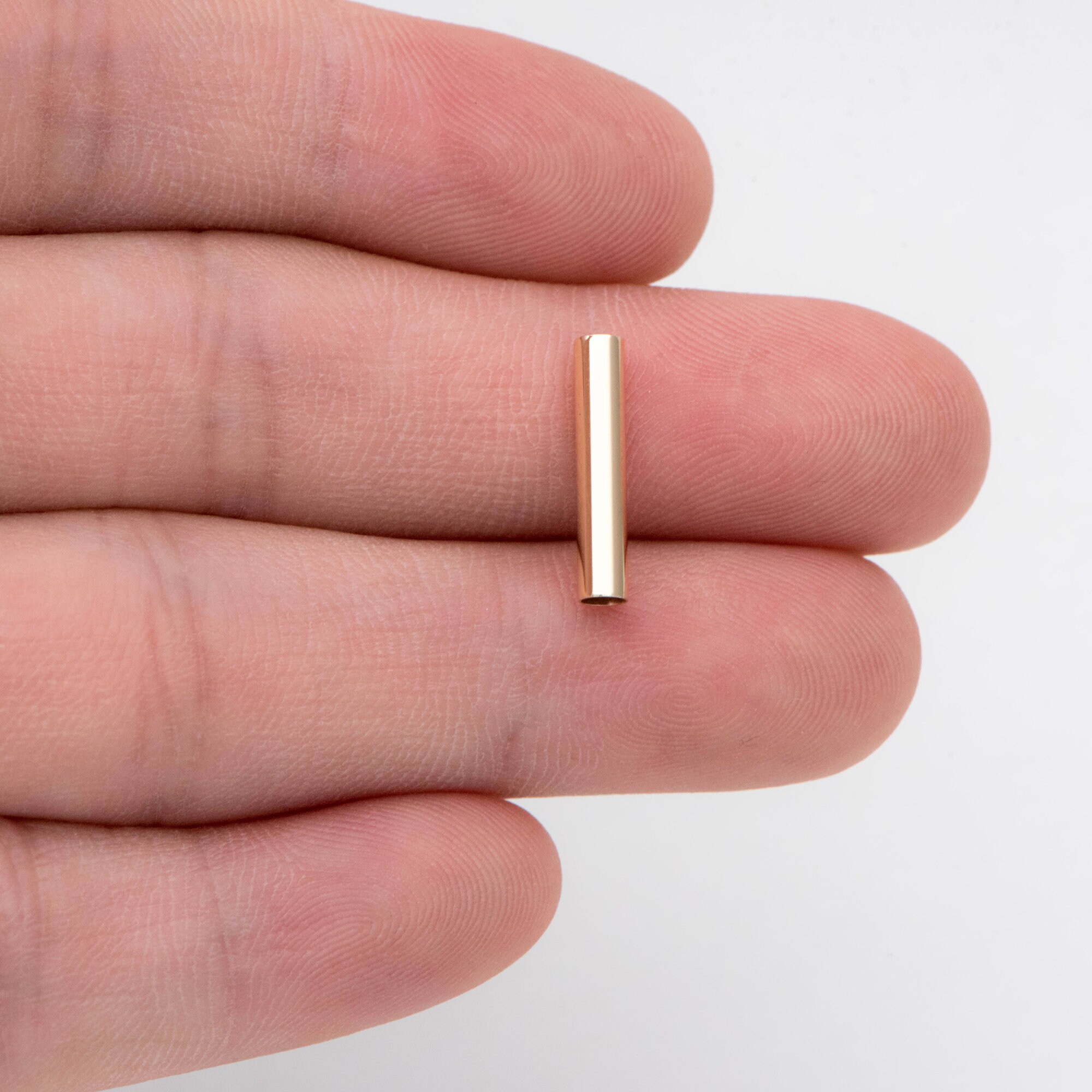 20pcs Gold Straight Tube Beads 15x3mm Real Gold Plated Brass - Etsy