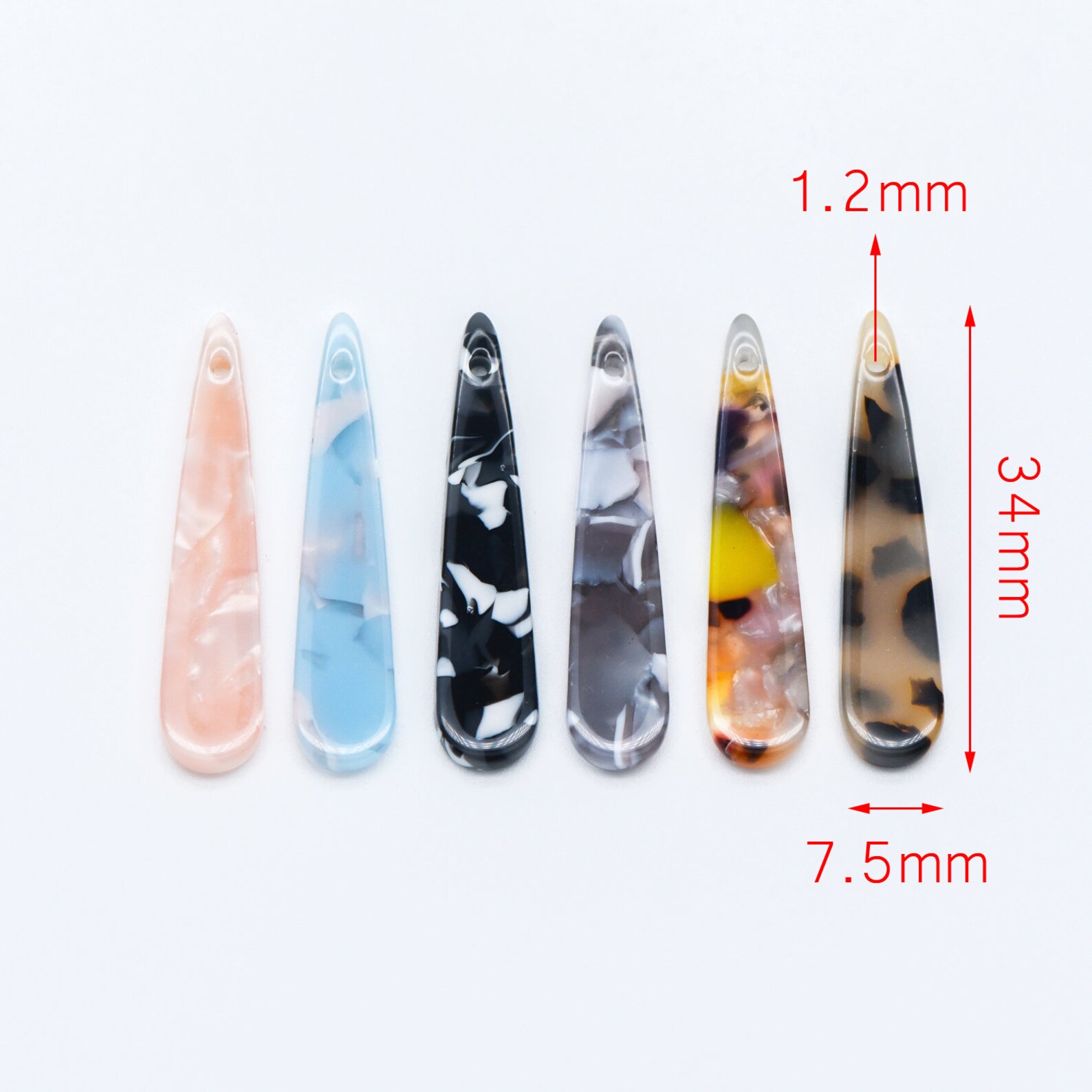 20pcs Tortoise Shell Acetate Bar Pendants 34x7.5mm Acrylic - Etsy