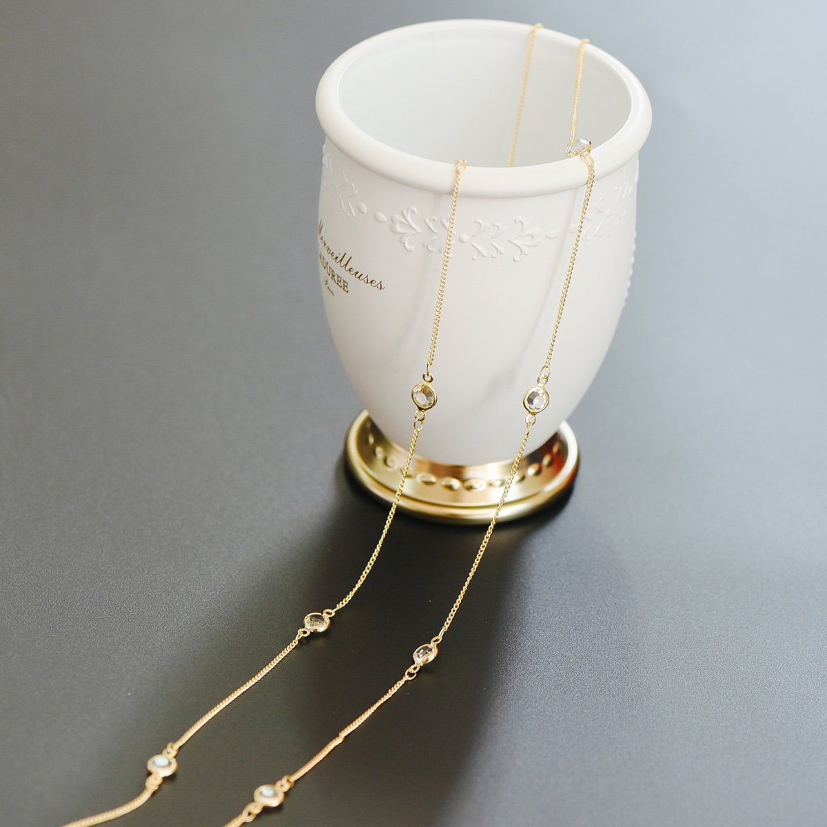 Gold Plated Brass Crystal Beaded Chains 1.3mm Chains With 7mm | Etsy