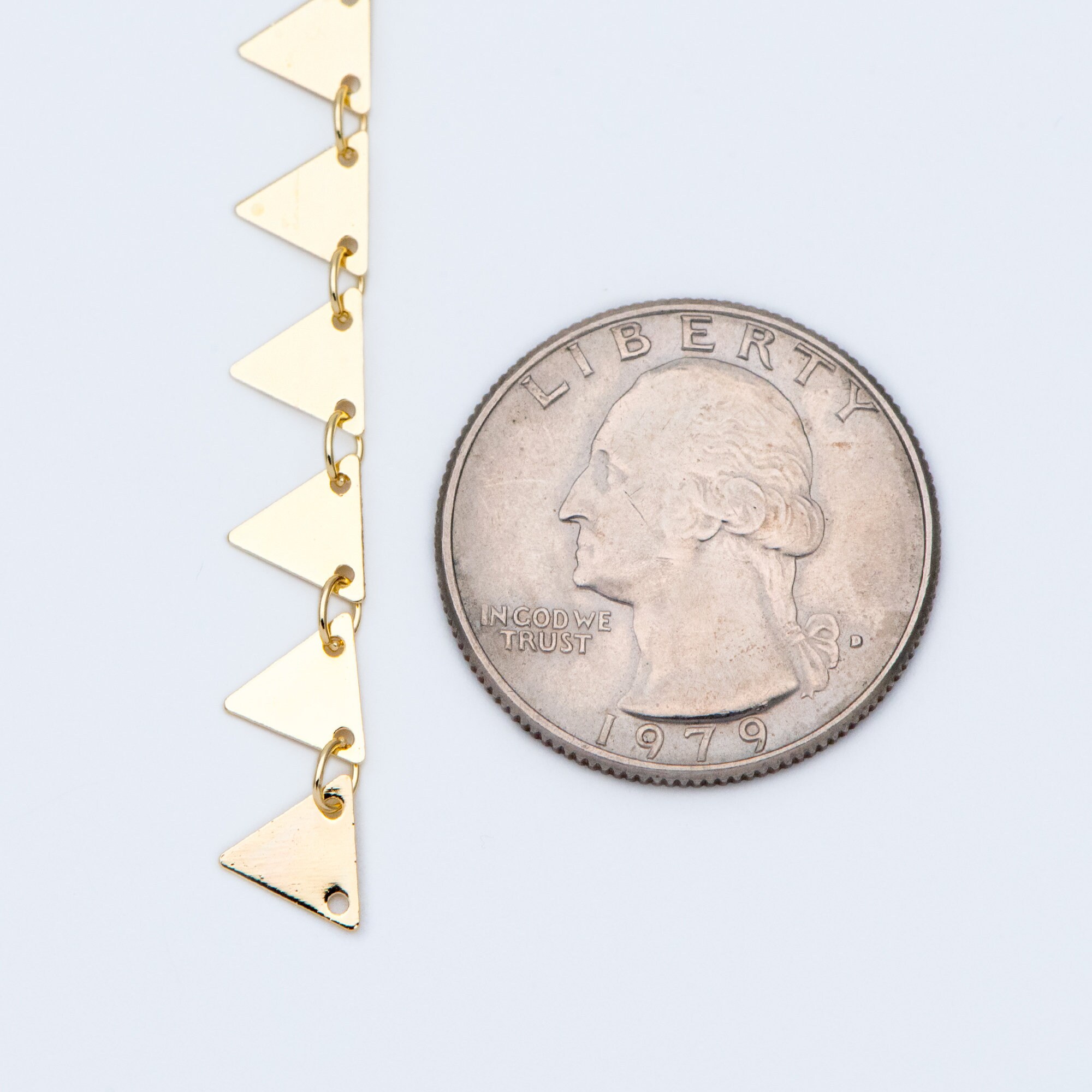 Gold plated Brass Triangle Chains 7.5mm Handmade Cable Link | Etsy