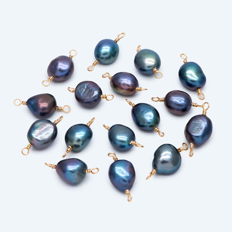 10pcs Natural Freshwater Pearl Connectors Genuine Baroque - Etsy