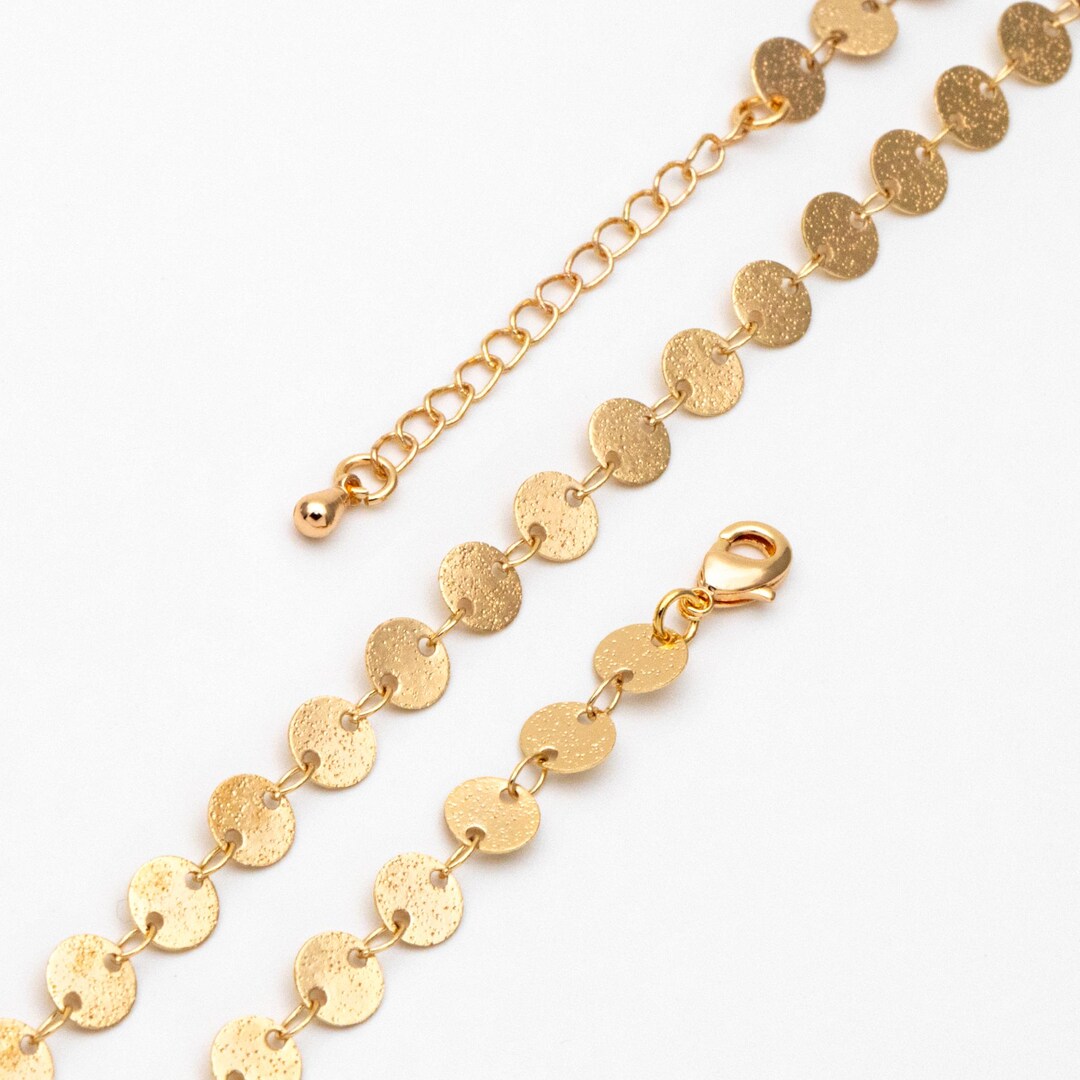 Gold Round Disc Chains 6mm, Finished Bracelet/ Anklet/ Necklace With ...
