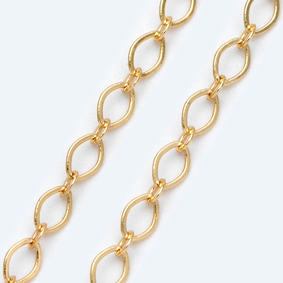 Gold Plated Brass Oval Chains, 3.6x5.2mm, 18K Gold Plated Brass Chains ...